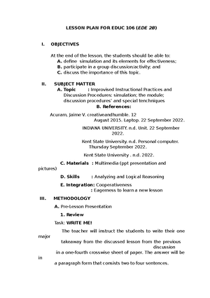 Lesson Plan Personal Pronouns 014245 - A Semi-Detailed Lesson Plan for ...