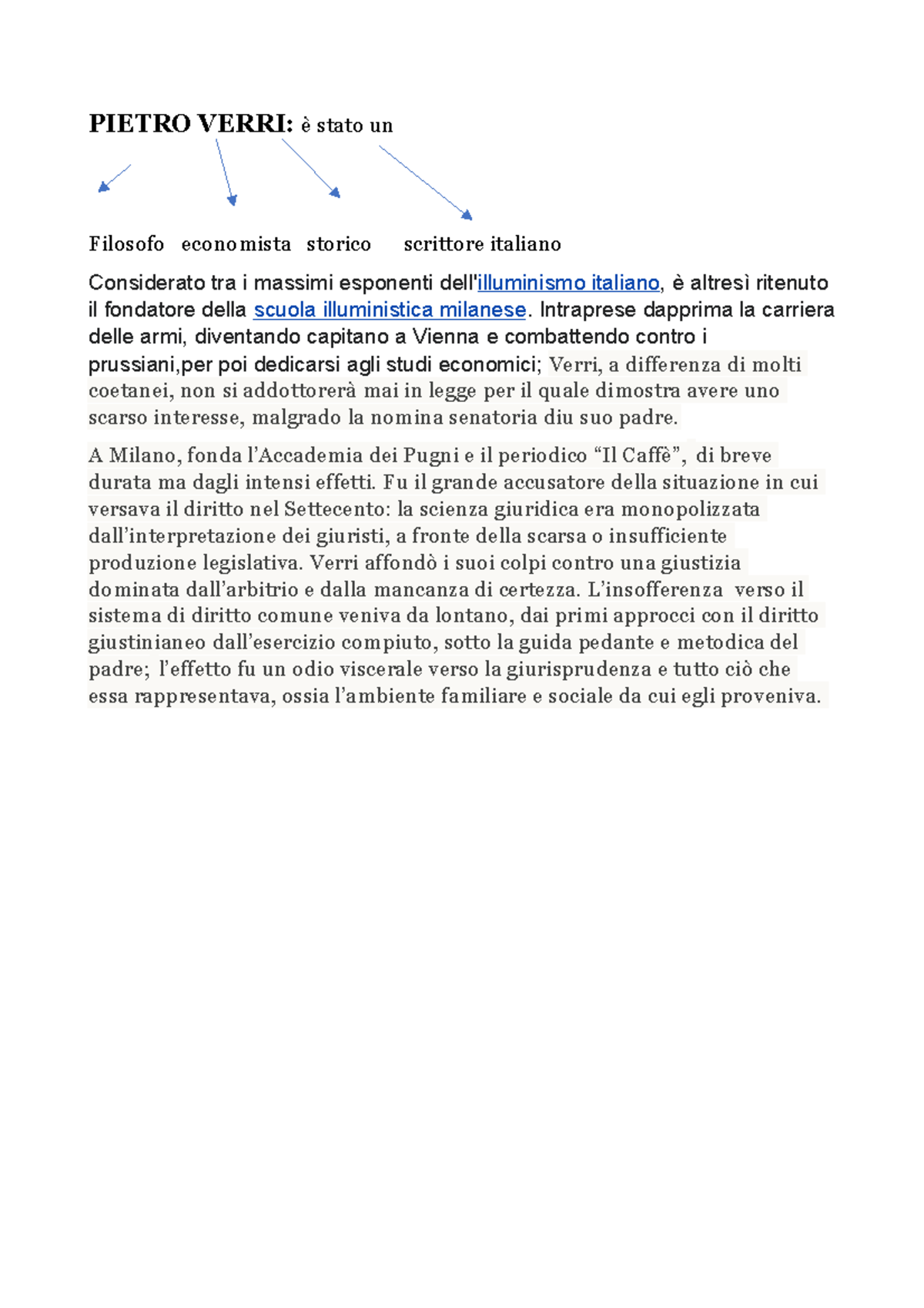 Verri - PIETRO VERRI: è stato un Filosofo Considerato tra i massimi ...