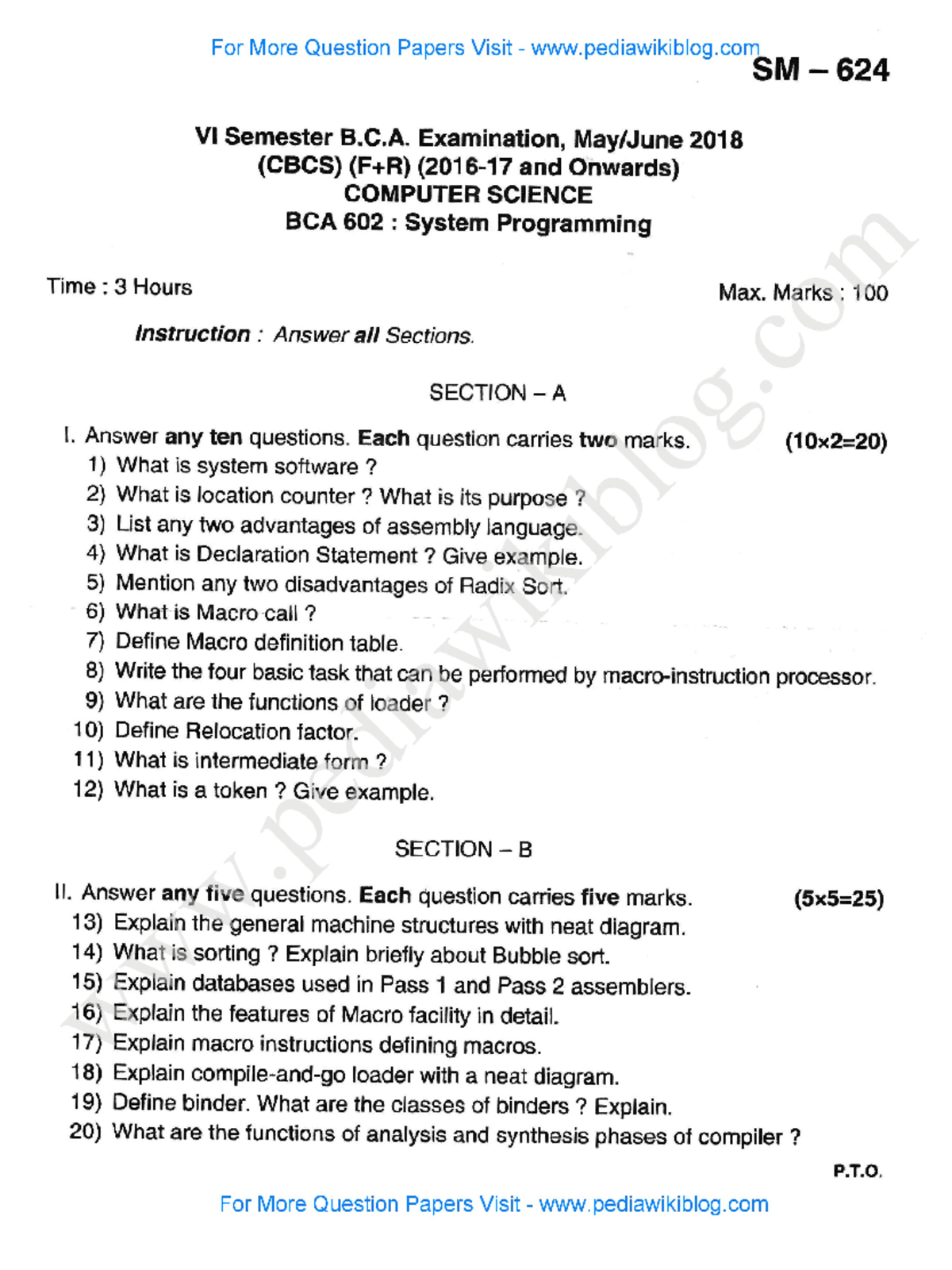 System Programming June 2018 (SM624) - Bachelor of computer ...