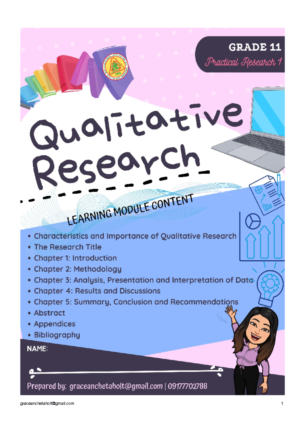 G11 Prac Res 1 - discussion and practice materials - ． INTRODUCTION ...