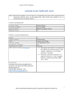 TMNO6211 - Teaching foundation phase mathematics 2A - Studocu