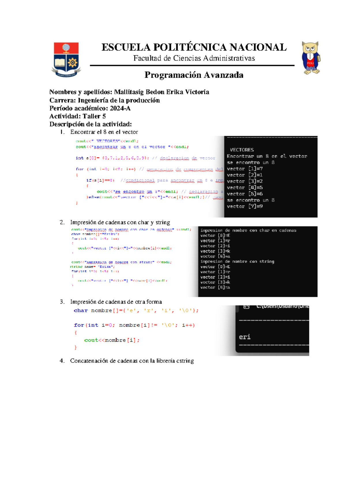 Taller 5 - concatenación de cadenas con el uso de distintas librerías ...