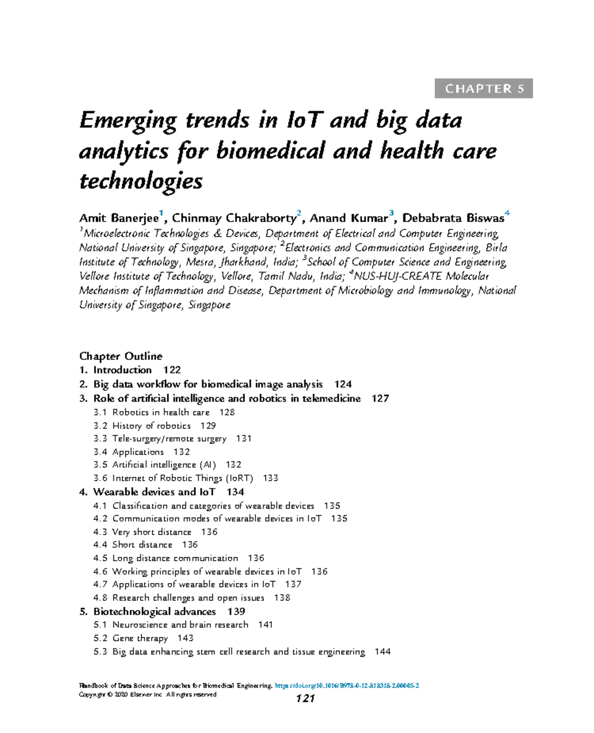 3-s2 - good - C H A P T E R 5 Emerging trends in IoT and big data analytics for biomedical and ...