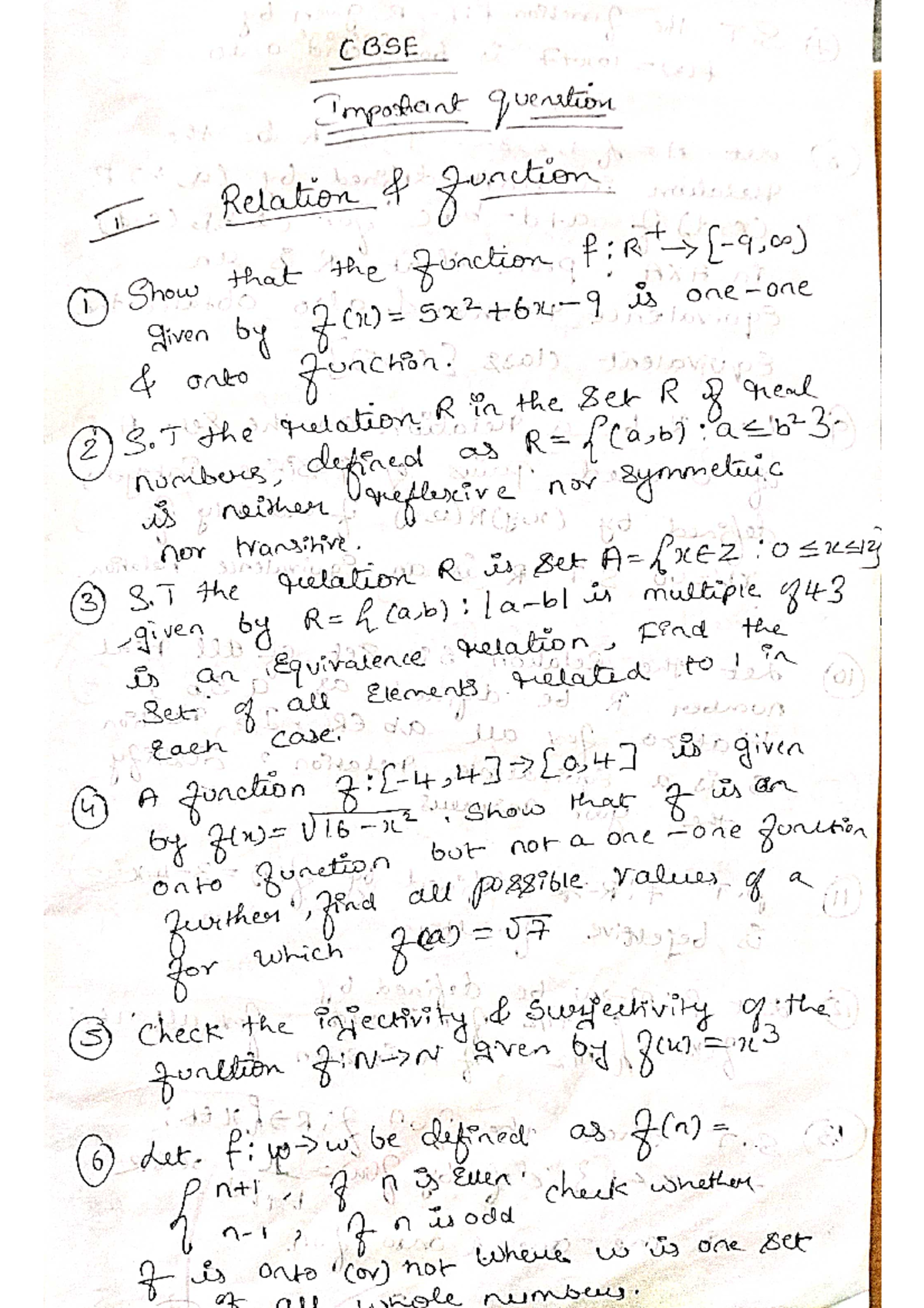 CBSE important questions - Mathematics: Applications and Interpretation SL - Studocu