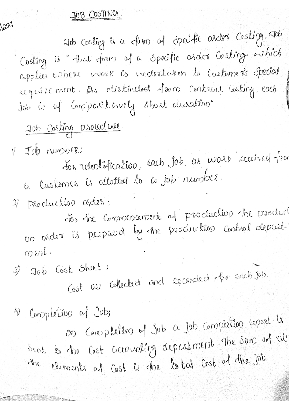 Job Costing Cost Accounting Studocu