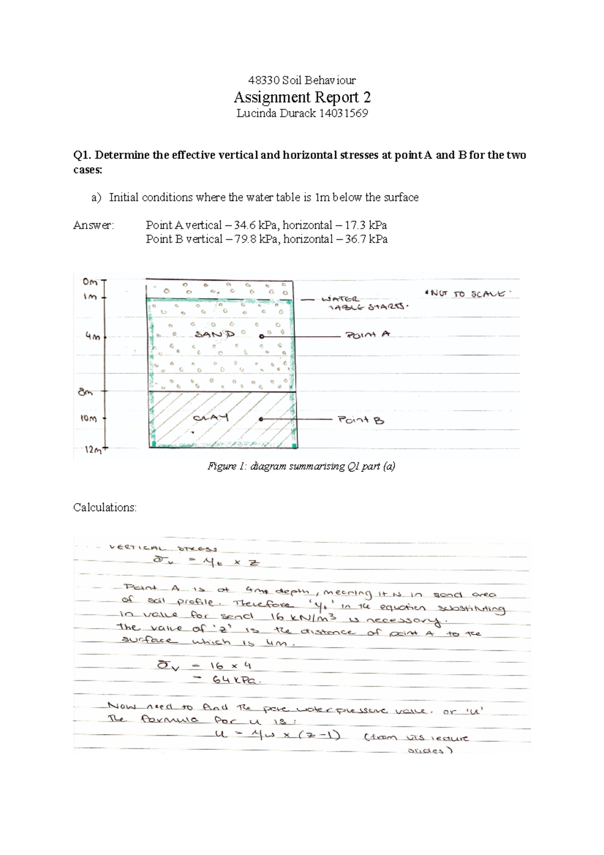 Assignment report 2 Soil Behaviour - 48330 Soil Behaviour Assignment ...