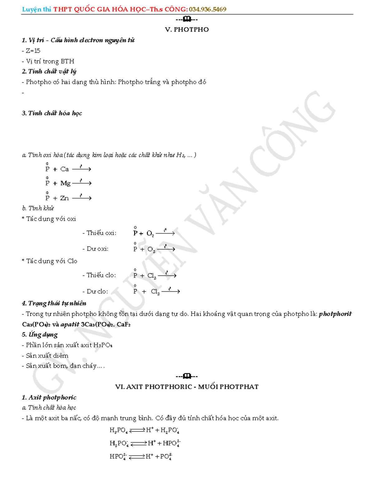 Photpho - 12345 - - V. PHOTPHO Vị trí - Cấu hình electron nguyên tử Z ...