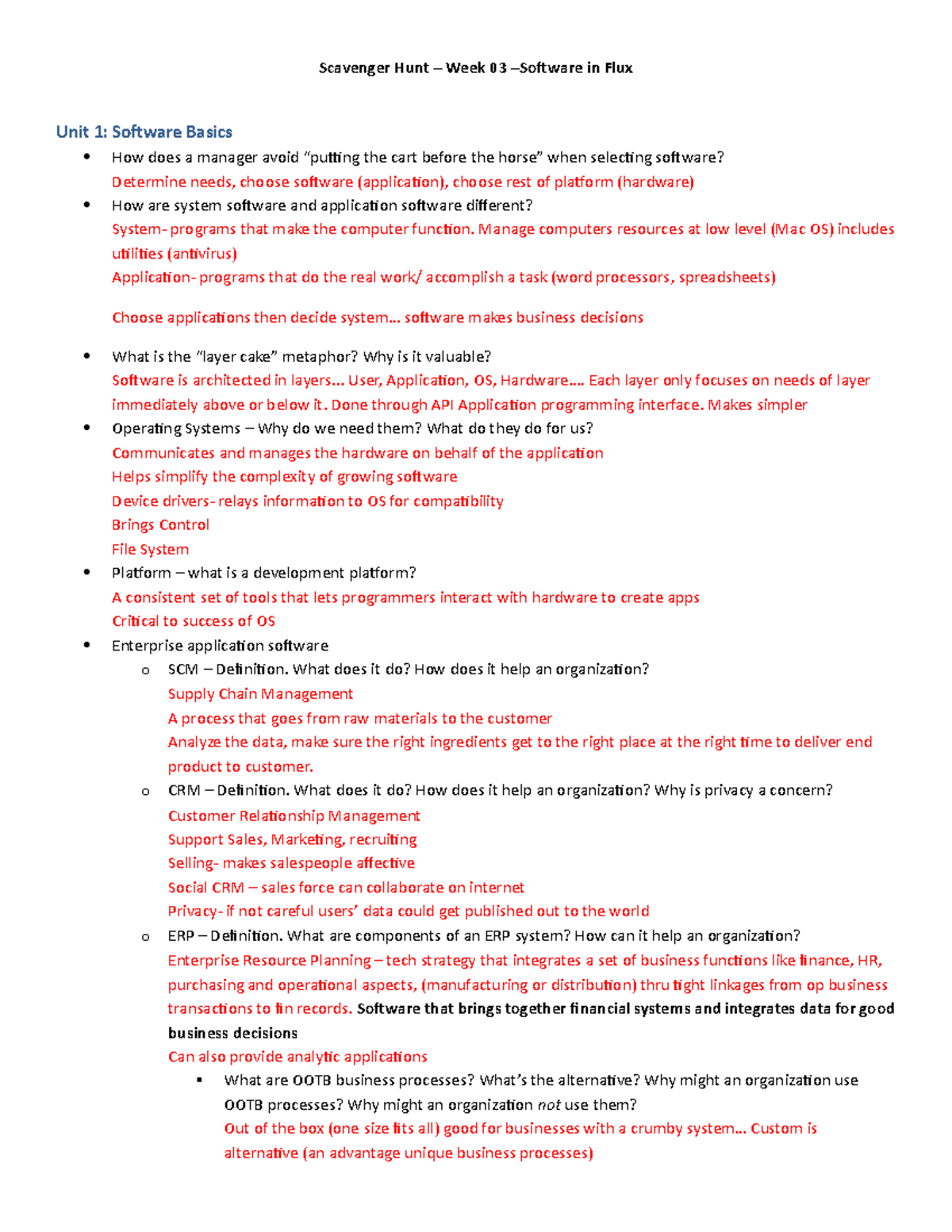 Scavenger Hunt 03-Software in Flux - Scavenger Hunt – Week 03 –Software ...