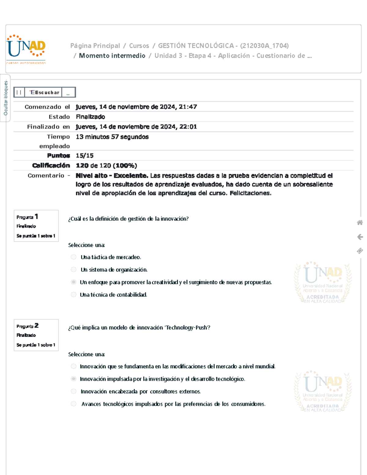 Unidad 3 - Etapa 4 - Aplicación - Cuestionario de evaluación Revisión ...
