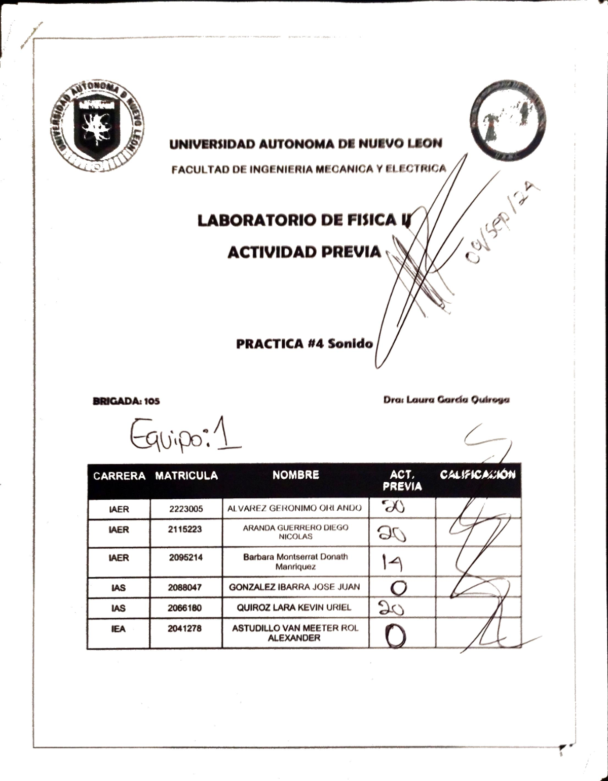Act Prev Lab Fis IIPrac#4Brigada#105Eq#1 - toNO UNIVERSIDAD AUTONOMA DE NUEvO LEON FACULTAD DE ...