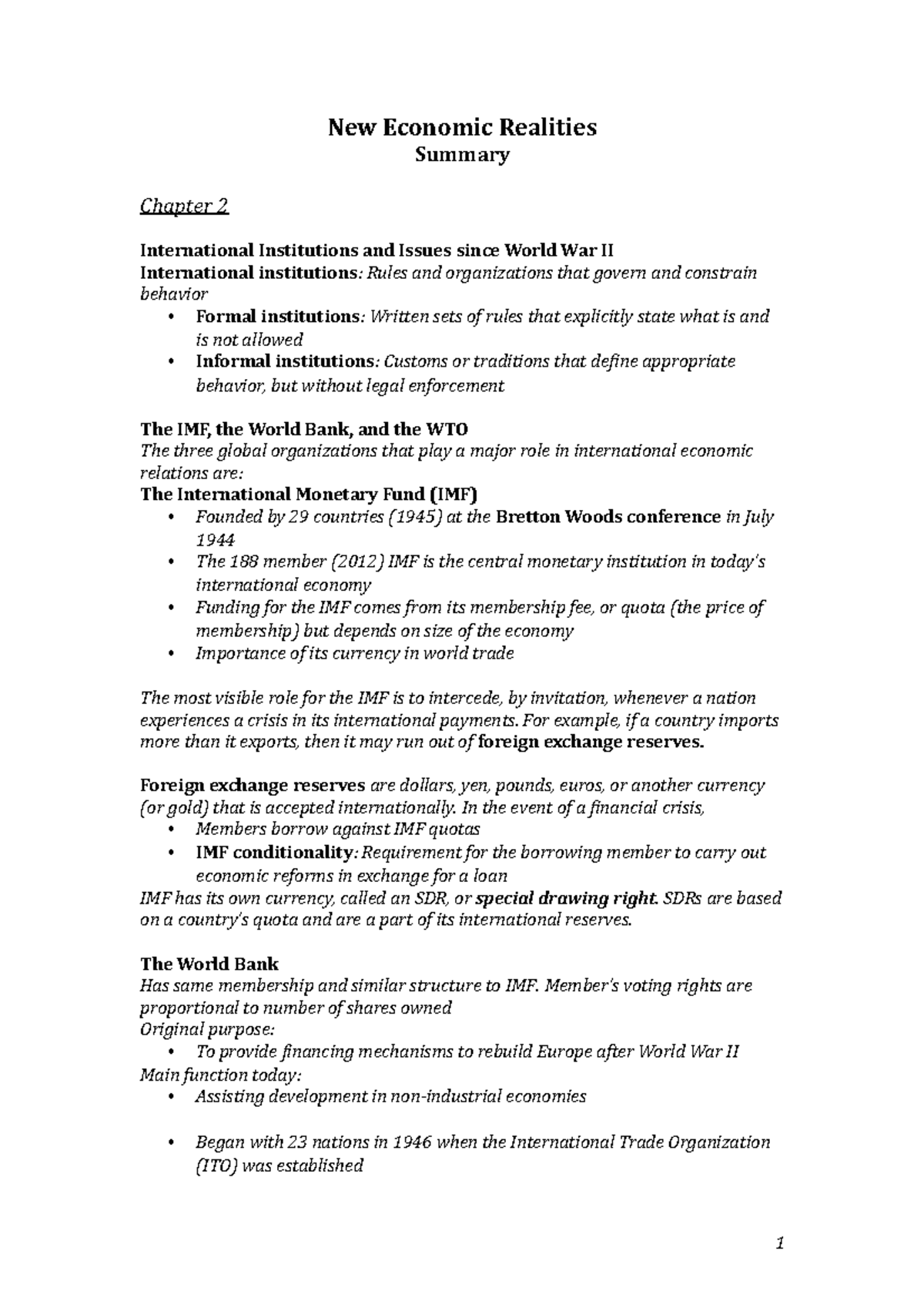NER1 Summary - Samenvatting New Economic Realities - New Economic ...