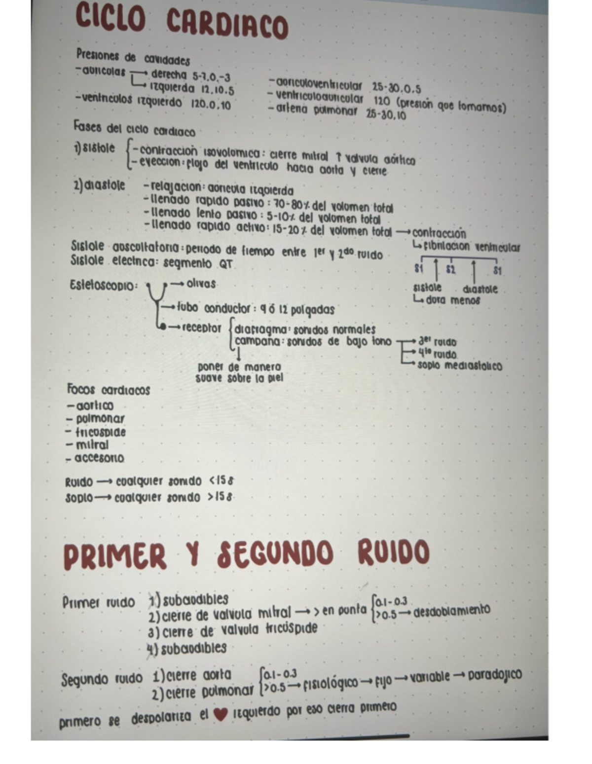 Ruidos Cardiacos - sdfcd - 120 = ⑳ e > ⑤ Max : 5- O Minima : - a & Min ...
