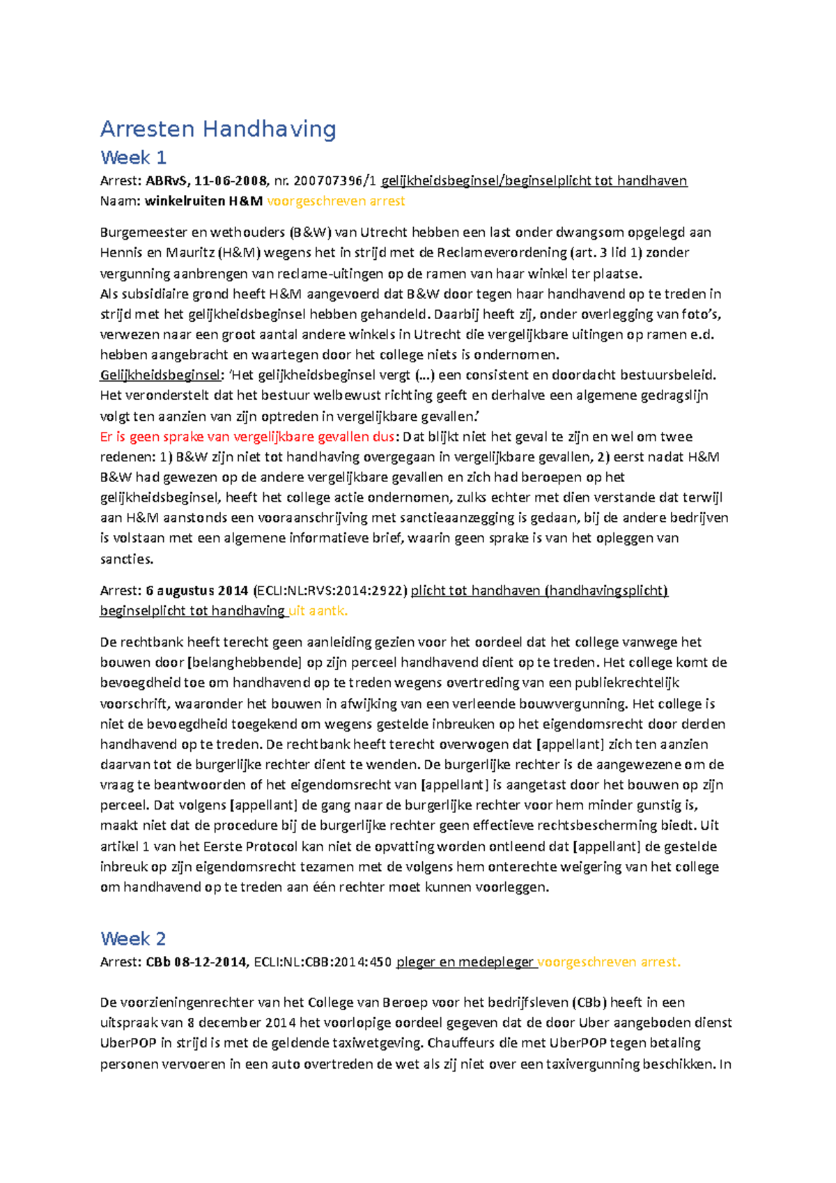 Arresten Handhaving - Arresten Handhaving Week 1 Arrest: ABRvS, 11-06 ...