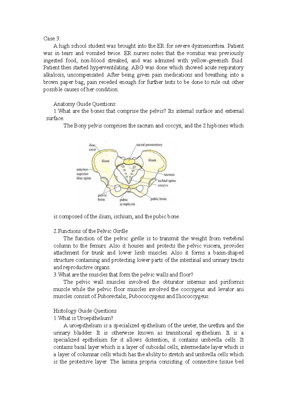 Urinary System- (Case Study with Guide Questions) - Updated - Case 3: A ...