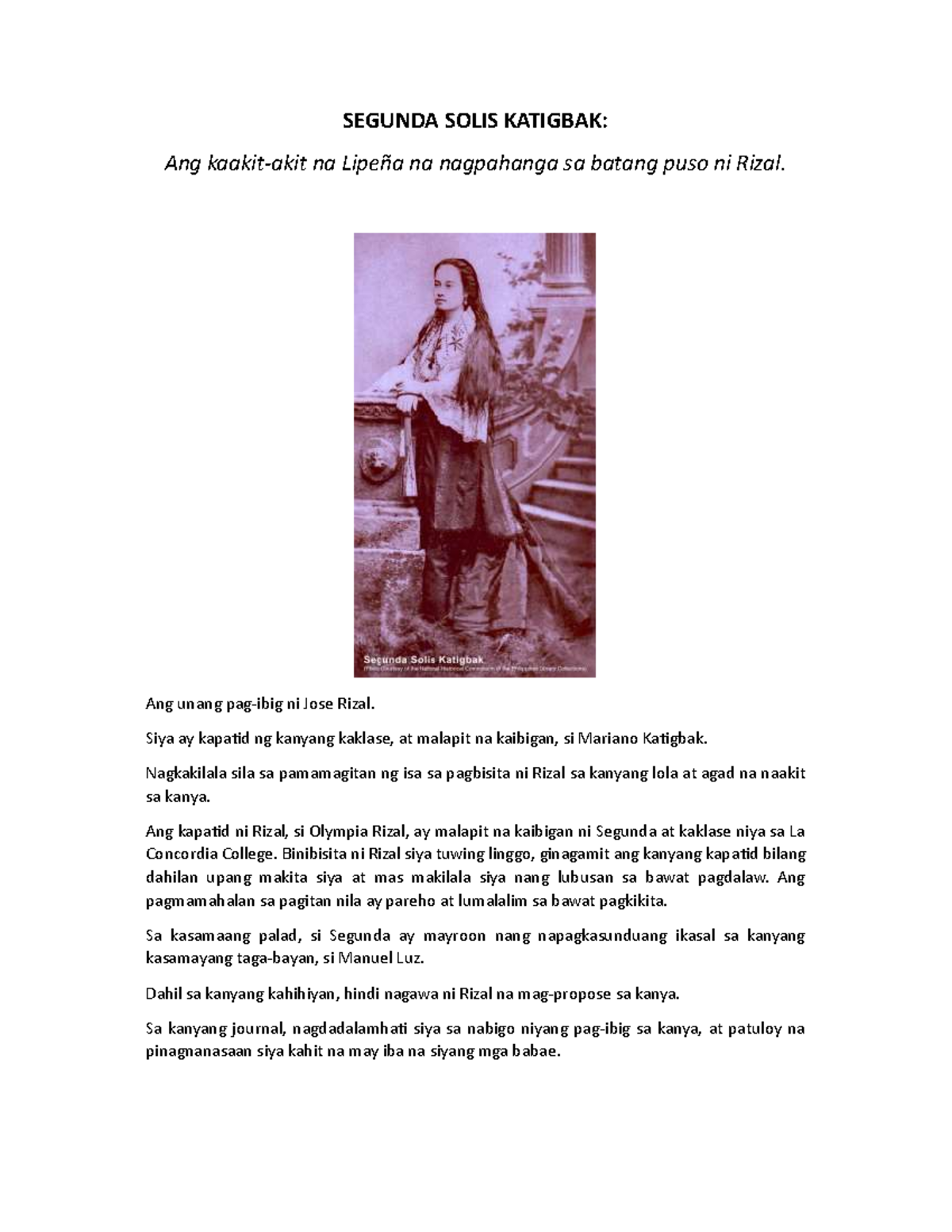 Segunda Solis Katigbak - SEGUNDA SOLIS KATIGBAK: Ang kaakit-akit na ...