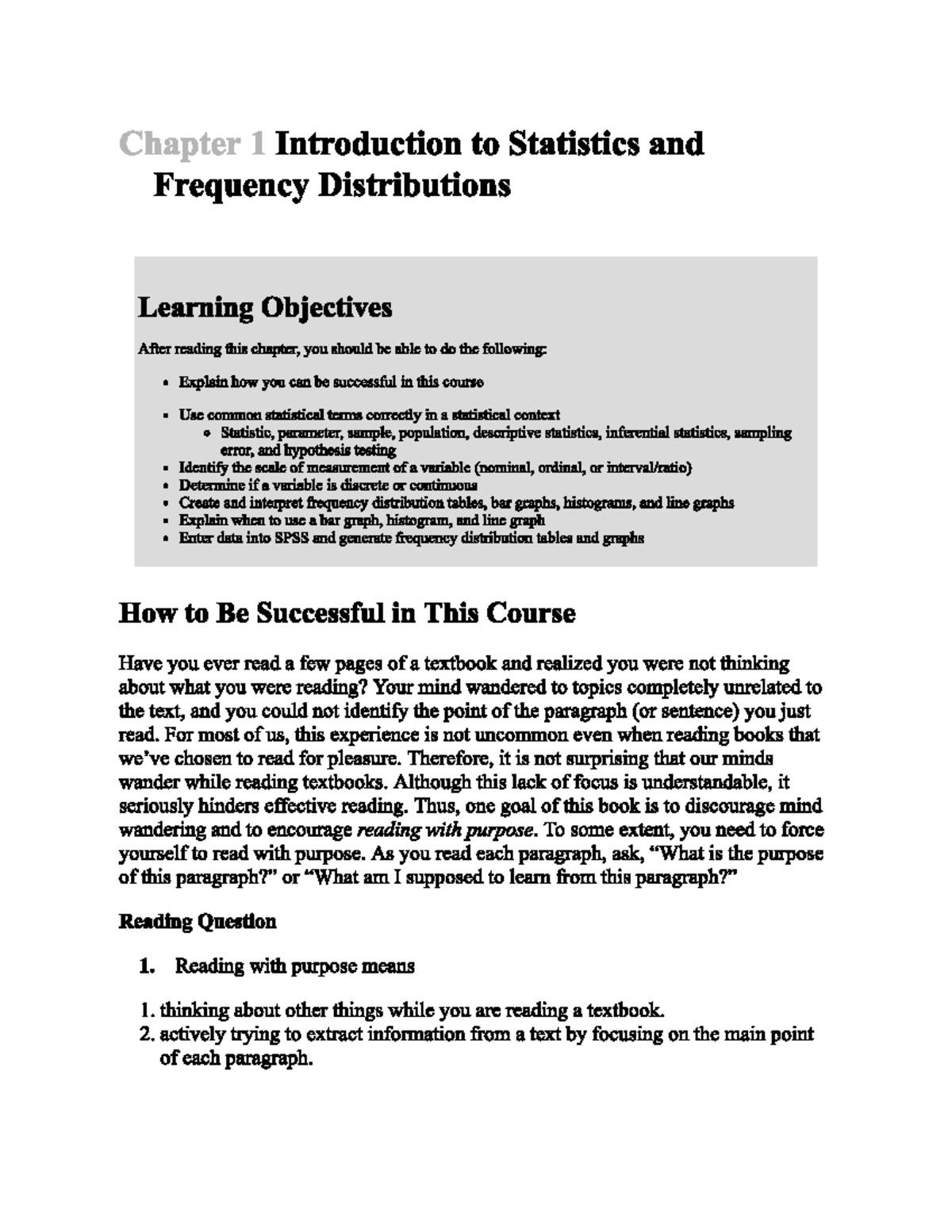 1O1 - intro to statistics - Chapter 1 Introduction to Statistics and Frequency Distributions ...