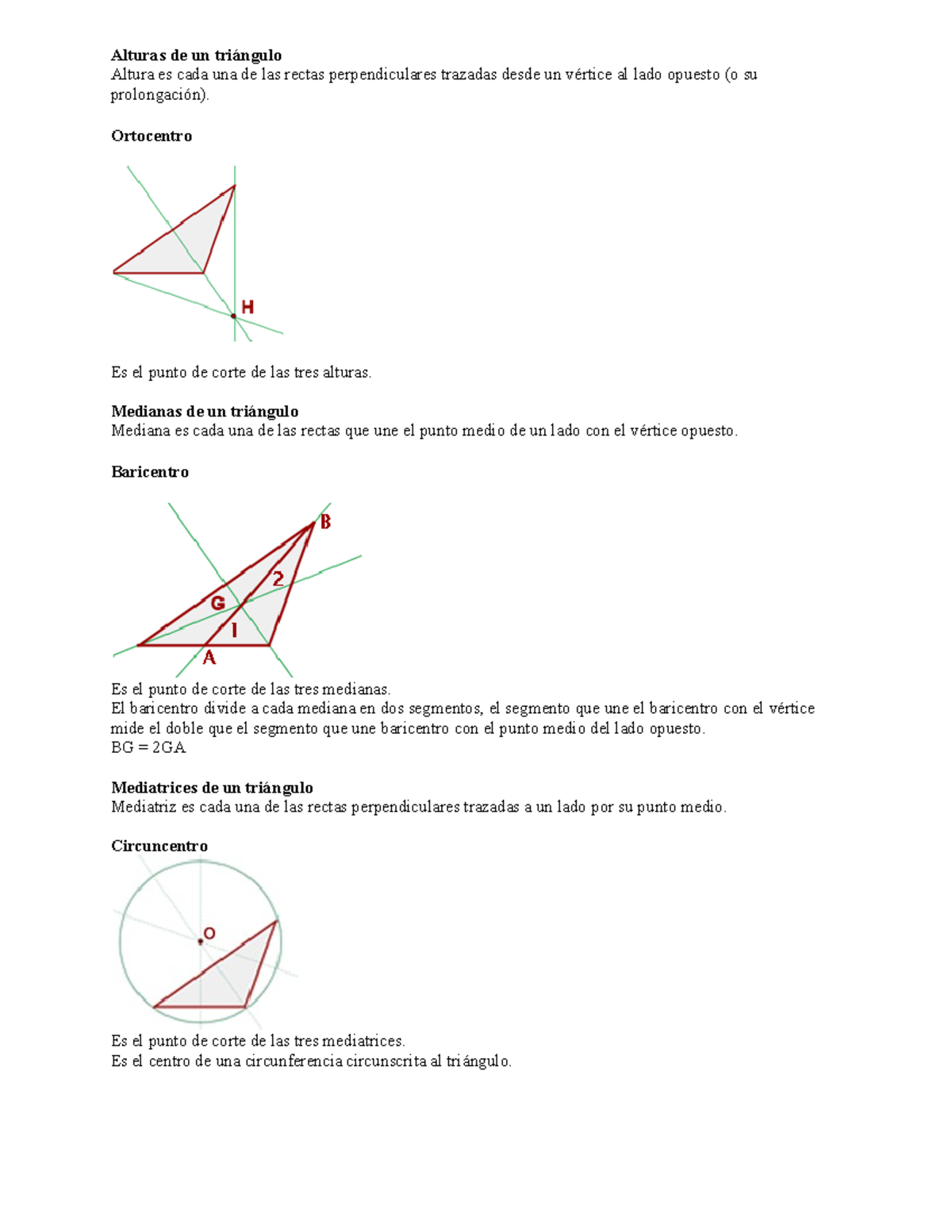 Alturas de un triángulo - Alturas de un triángulo Altura es cada una de ...
