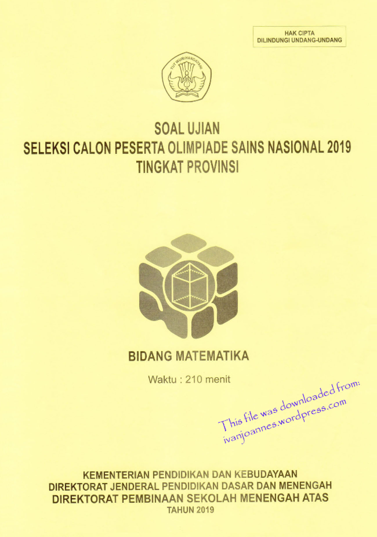2019 Soal OSP Matematika - Mathematics A - Studocu