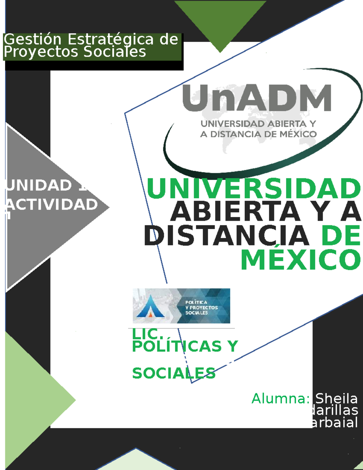 Pgeps U1 A1 SHGC - Gestión Estratégica de Proyectos Sociales, tareas ...