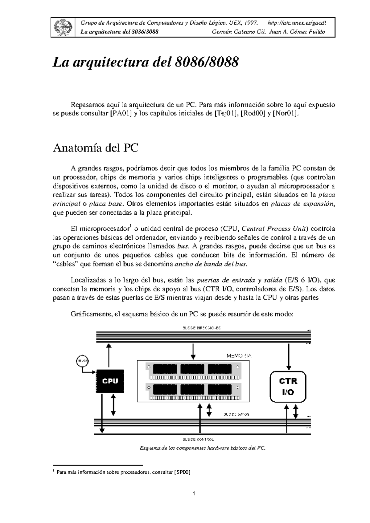 Resumen de la Arquitectura 8086/8088 - La arquitectura del 8086/8088 Germán Galeano Gil. Juan A ...
