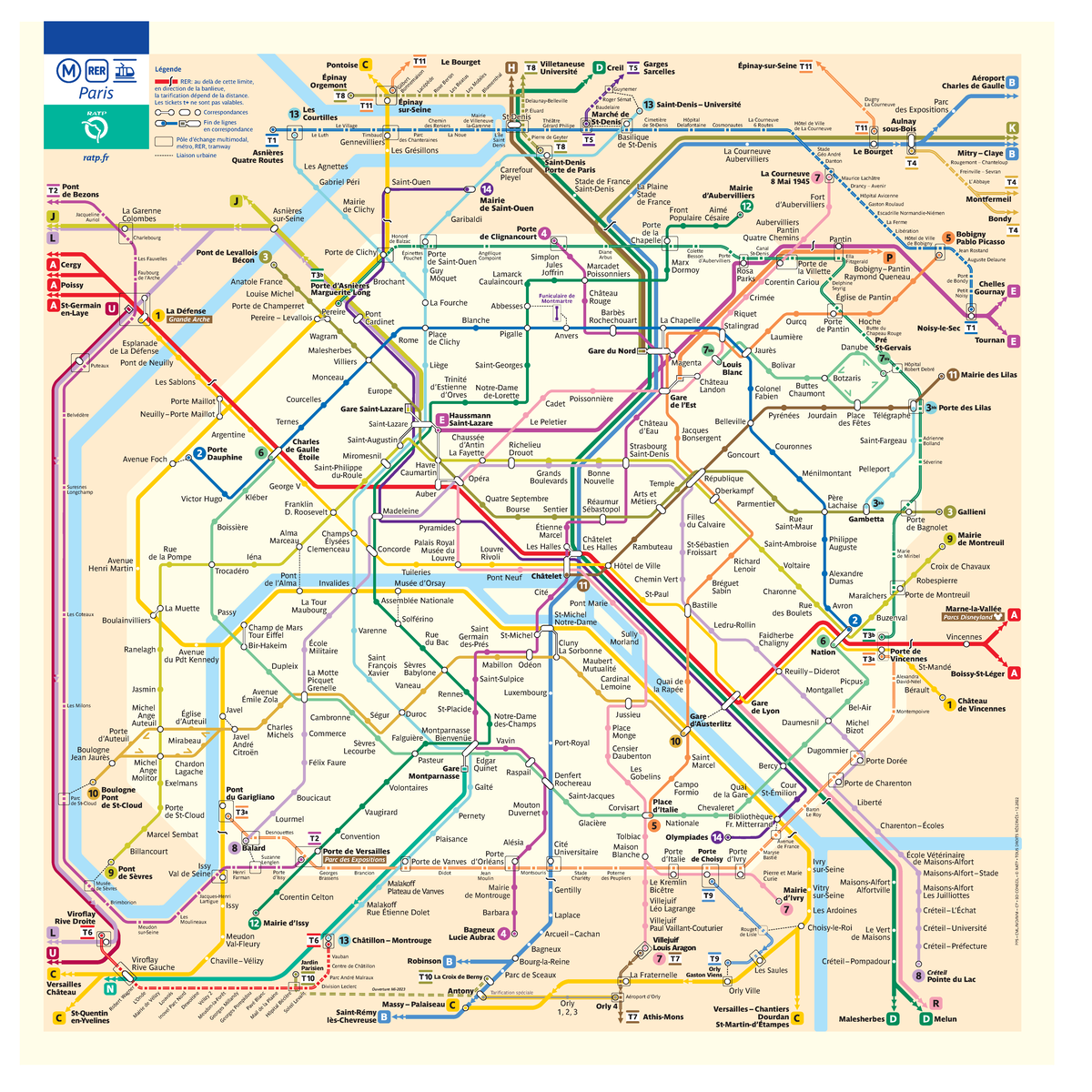 Plan-Metro - French class - Paris ratp RER: au delà de cette limite, en ...