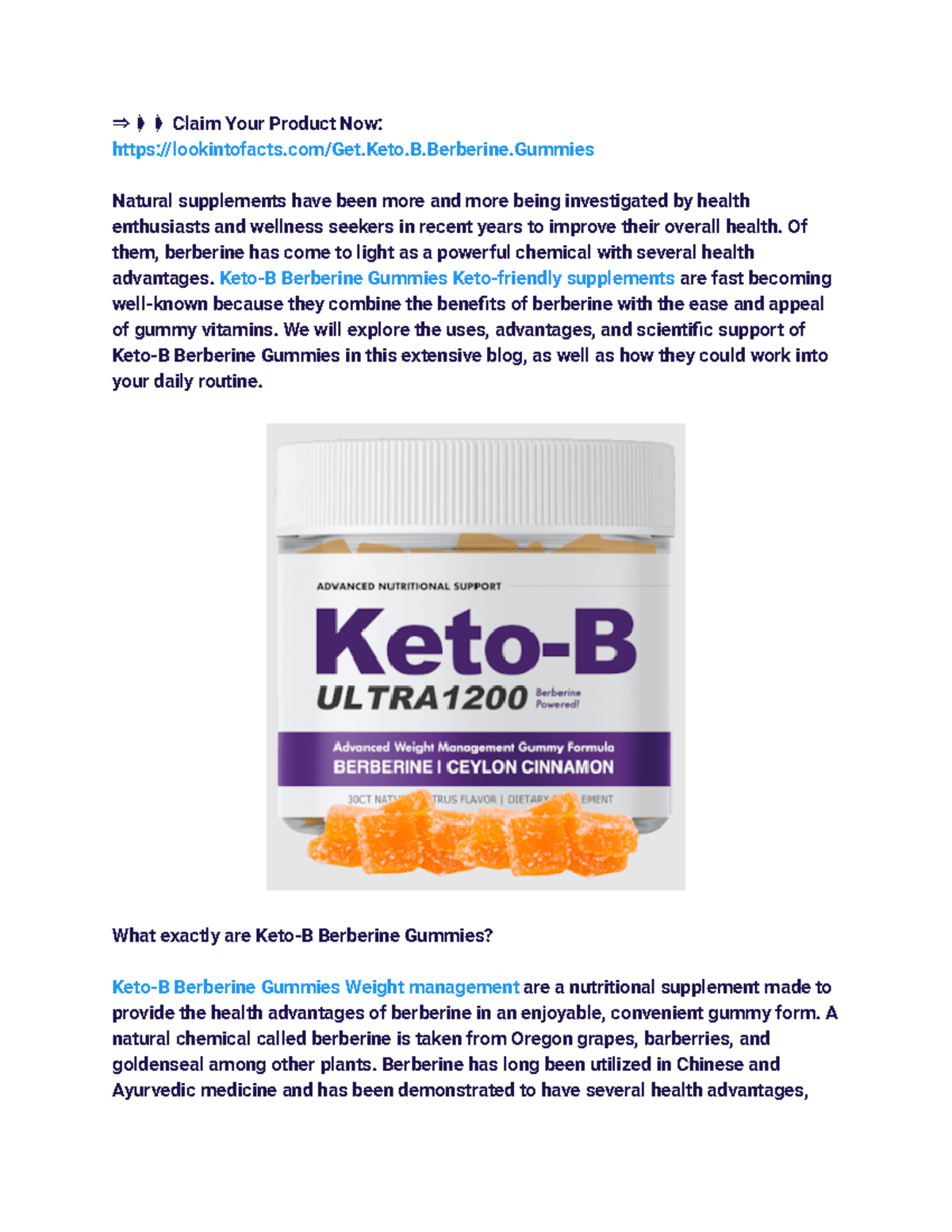 Keto-B Berberine Gummies Support Digestive Health - ⇒ Claim Your ...