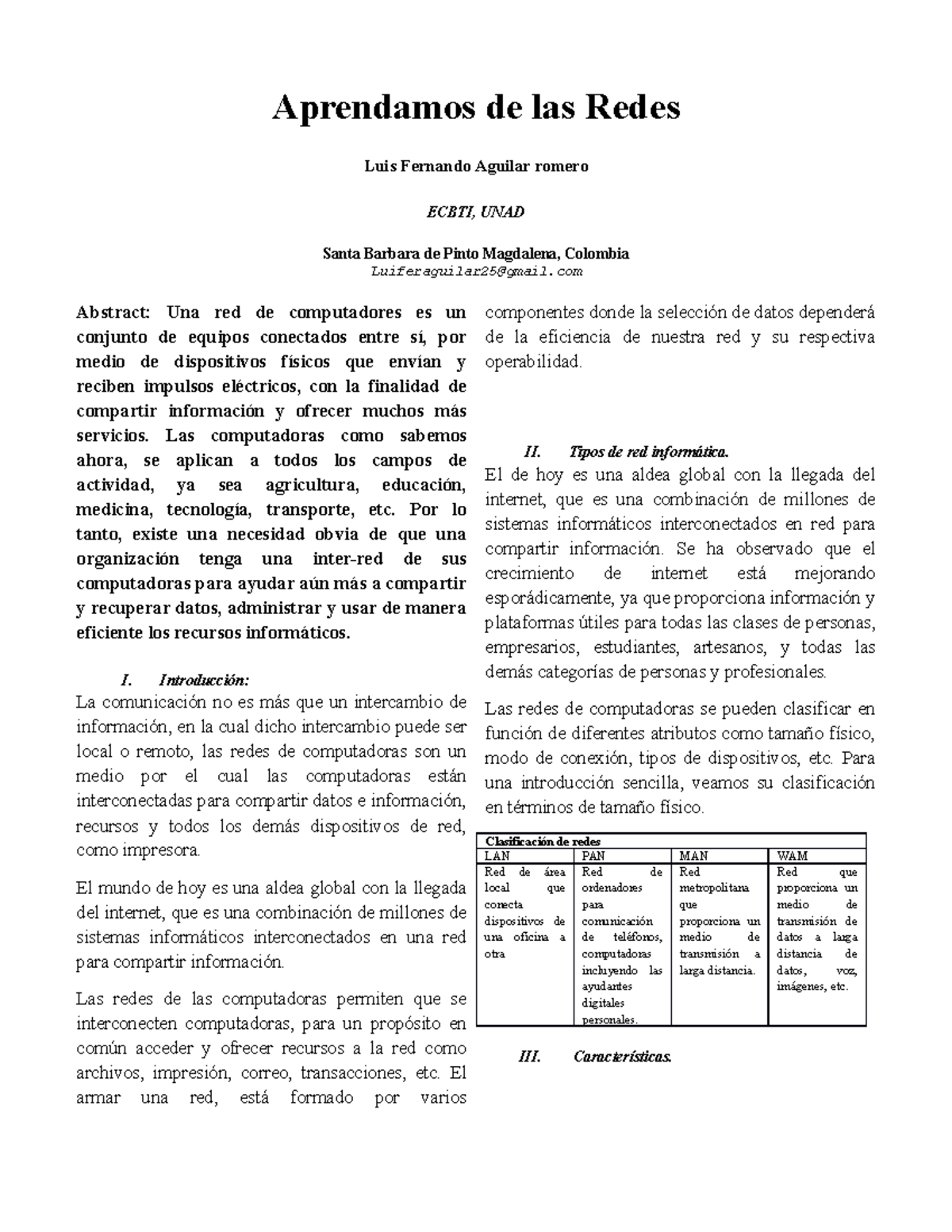Luis Aguilar Articulo Final - Aprendamos de las Redes Luis Fernando Aguilar romero ECBTI, UNAD ...
