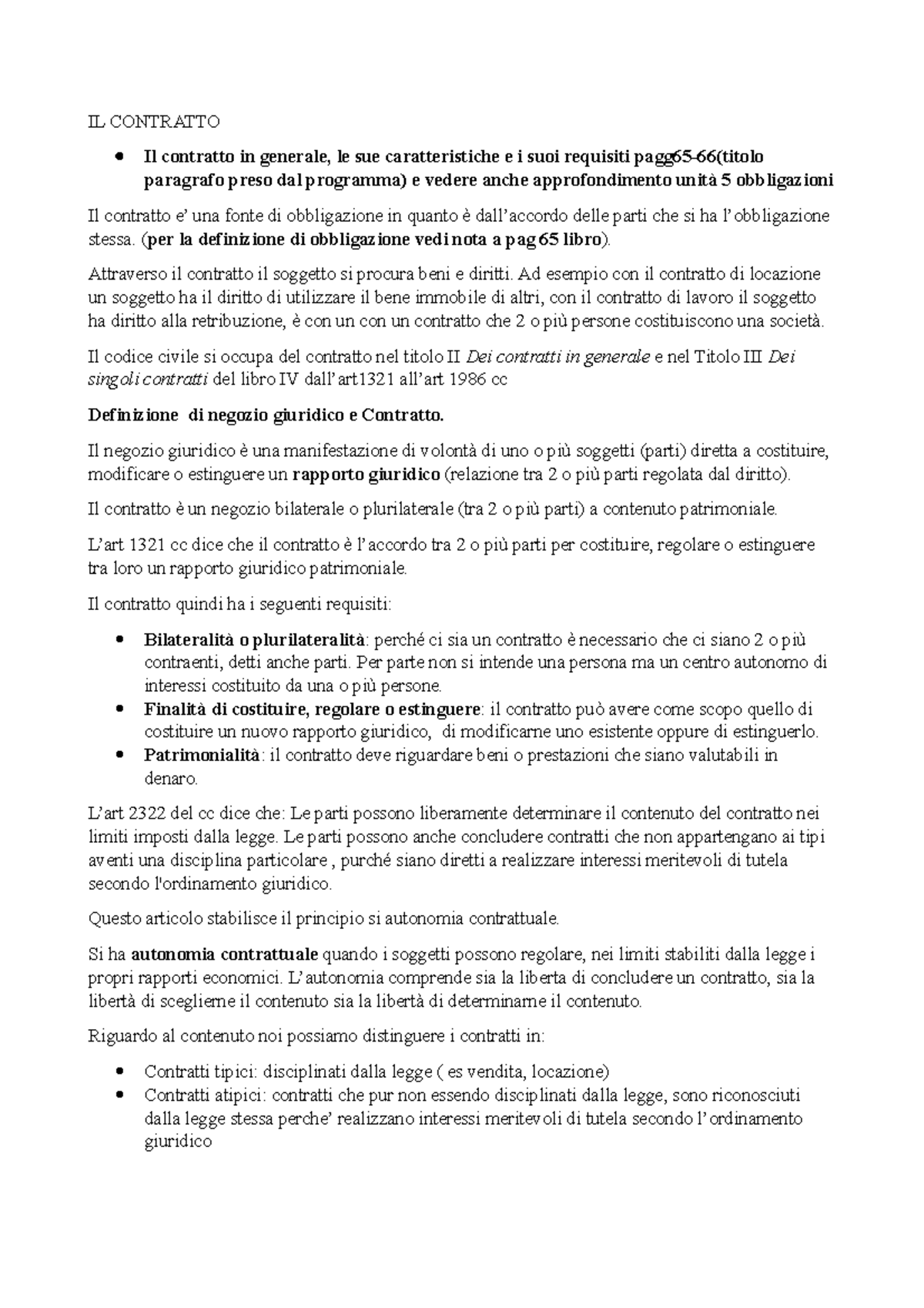IL Contratto - IL CONTRATTO Il contratto in generale, le sue ...