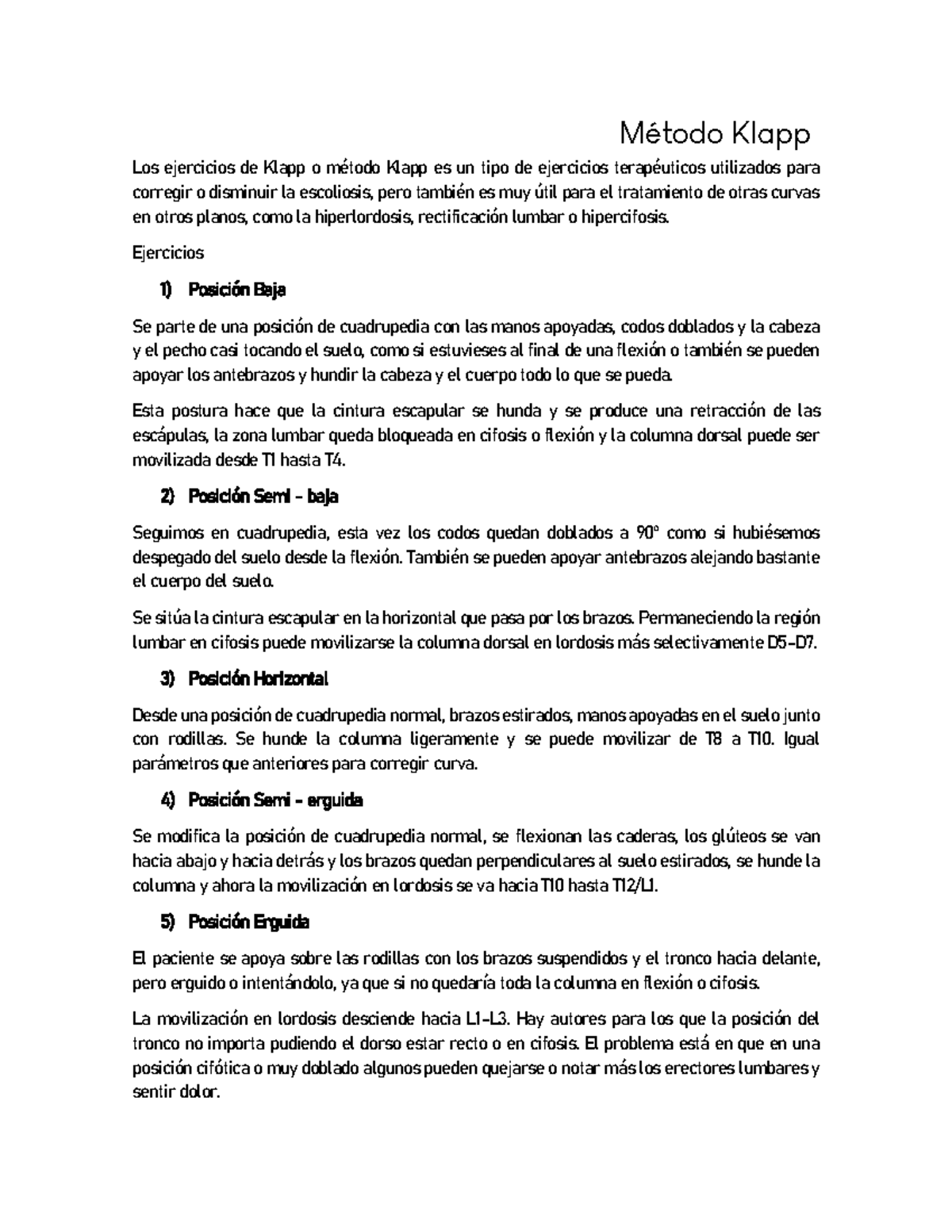 Ejercicios de klapp y williams - Método Klapp Los ejercicios de Klapp o ...