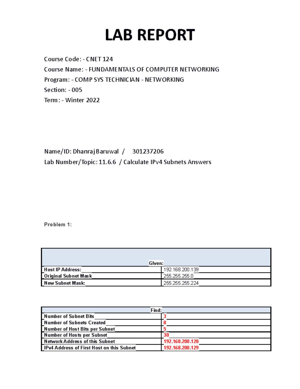 LAB 11.6.6 Dhanraj Baruwal (Fundamentals of computer network) CSTN-2022 ...