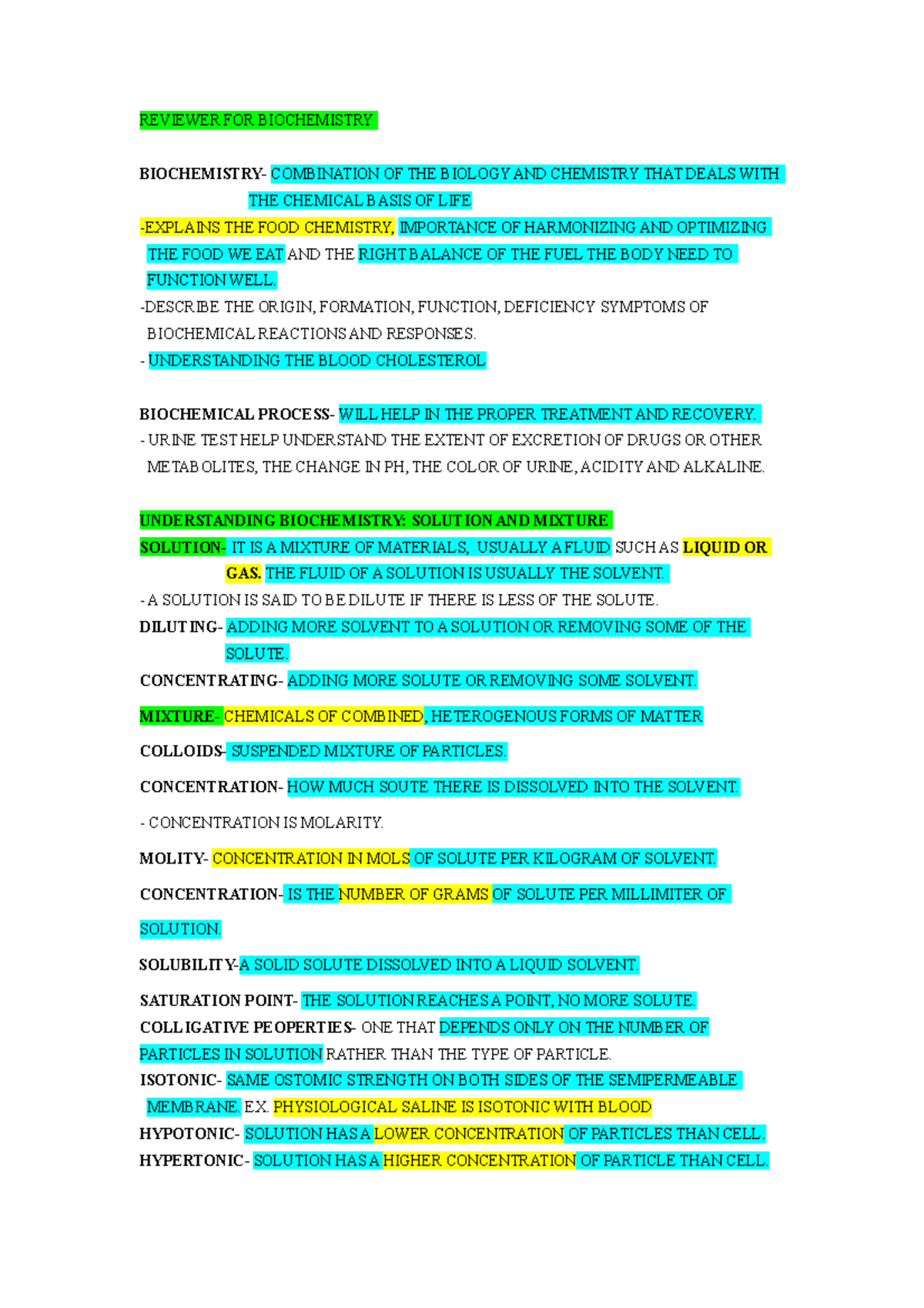 Reviewer FOR Biochemistry - REVIEWER FOR BIOCHEMISTRY BIOCHEMISTRY ...
