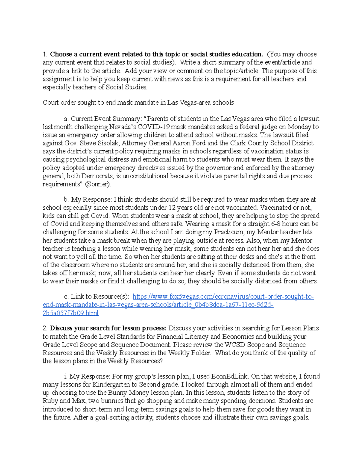 Week 5 Reflection - Choose a current event related to this topic or ...