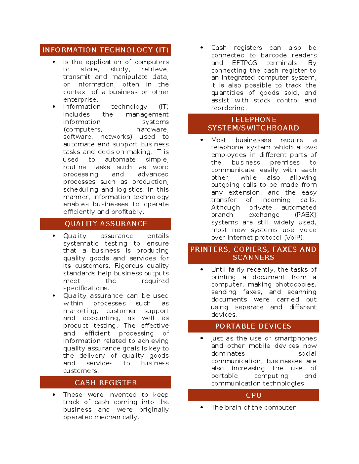 Information Technology - INFORMATION TECHNOLOGY (IT) is the application of computers to store ...