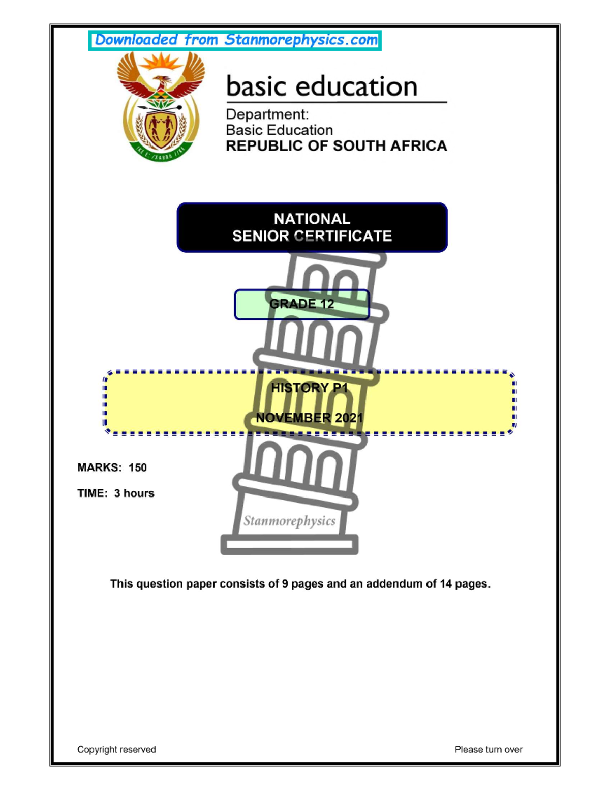 NSC History Grade 12 November 2022 P1 and Memo - Downloaded from ...