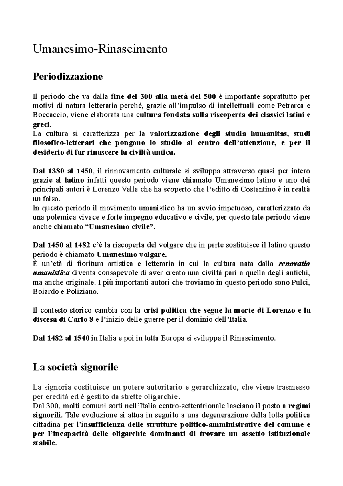 Umanesimo-Rinascimento e tutto il periodo del 500 collegato - Umanesimo ...