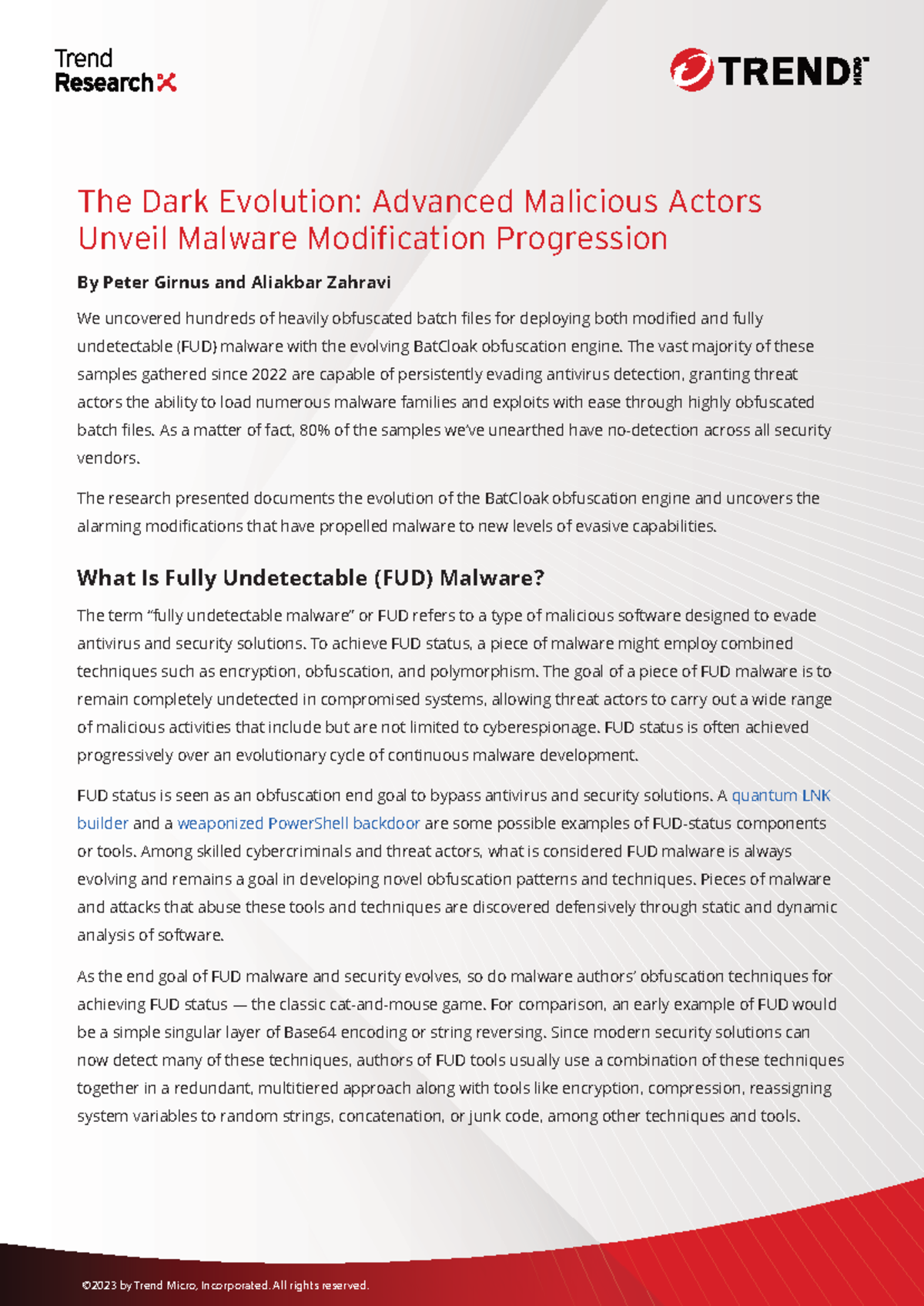 Tb the dark evolution advanced malicious actors unveil malware ...