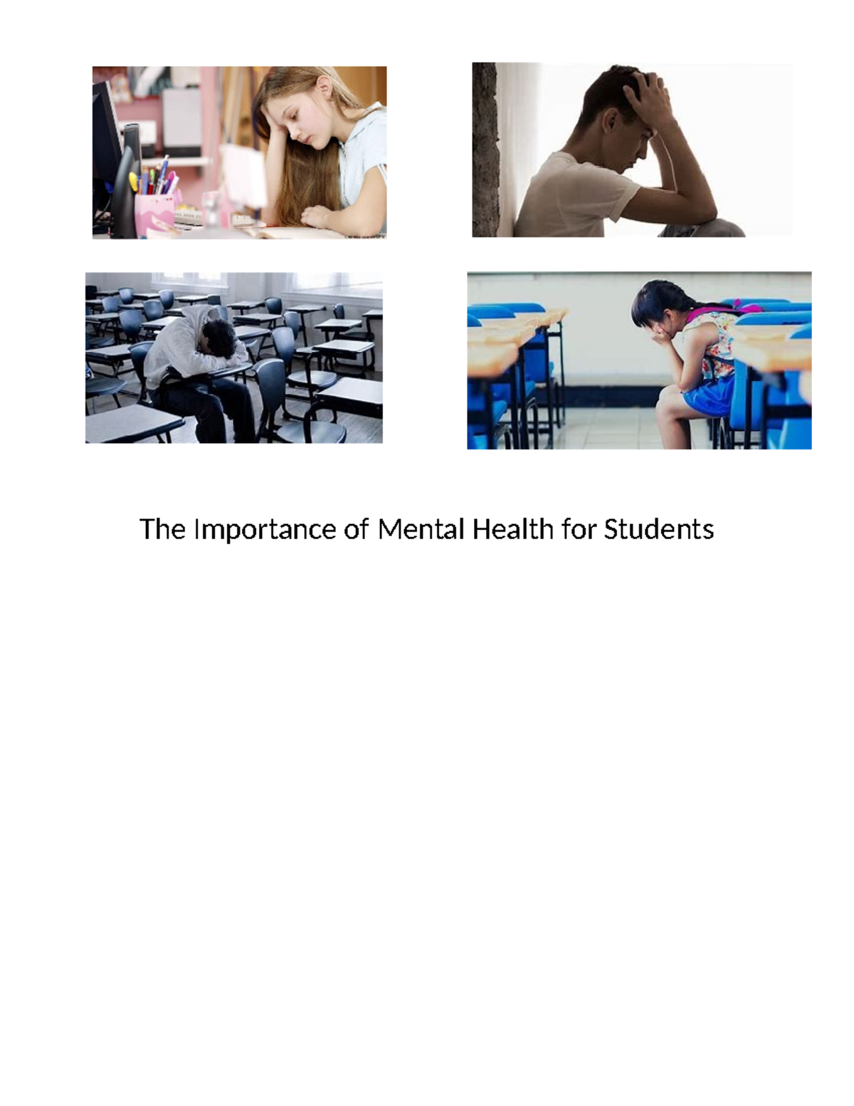 The Importance of Mental Health for Students - High School - Studocu