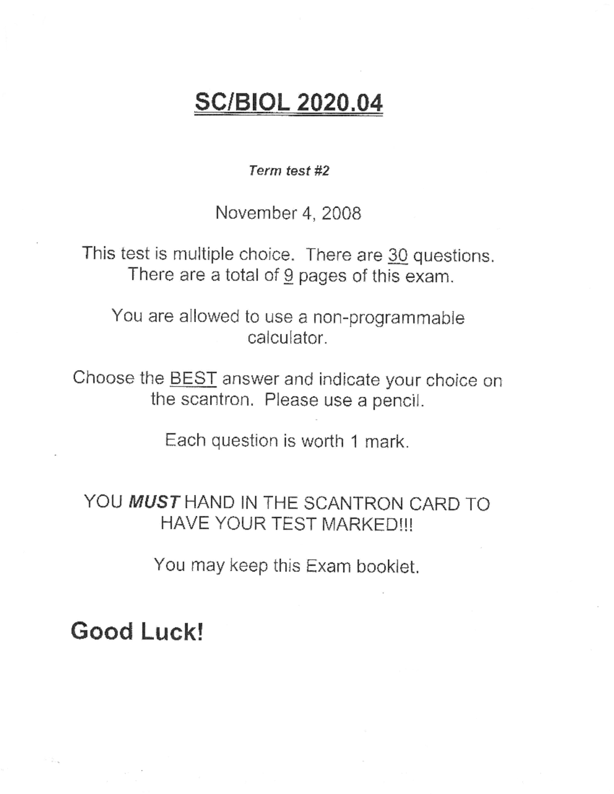 Exam 4 November 2008, questions and answers - 202a Term test November 4 ...