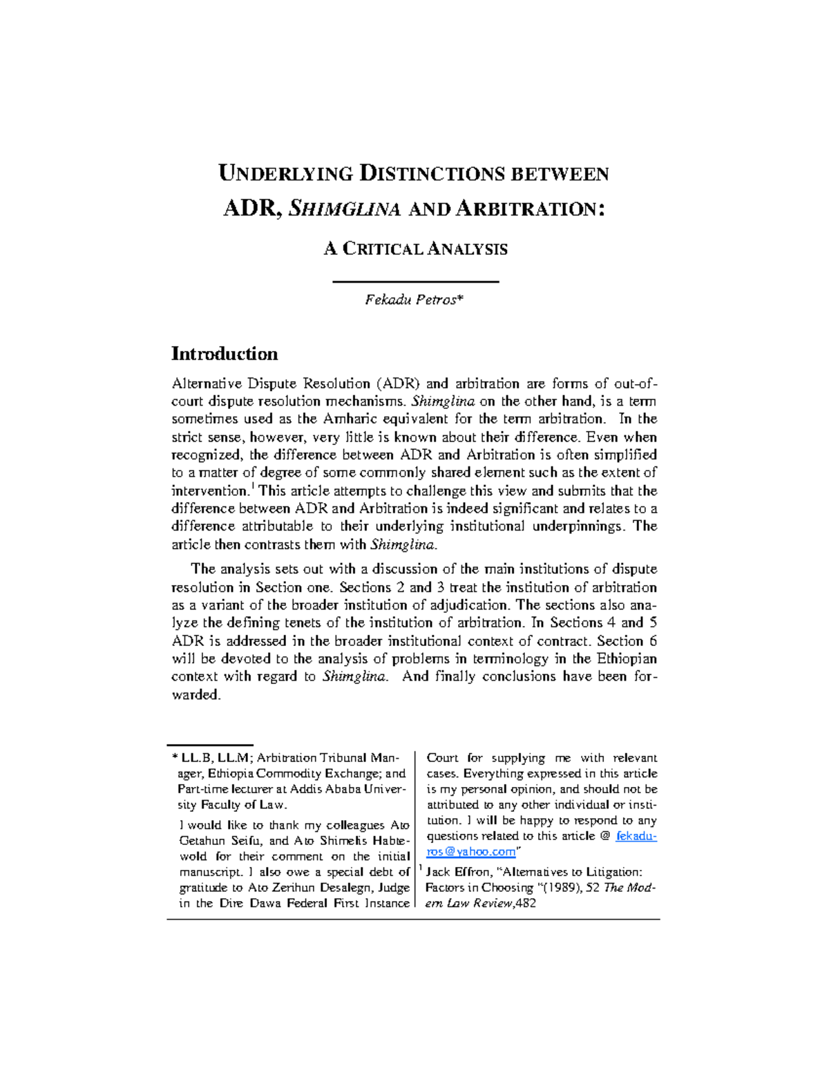 Underlying Distinctions Between - UNDERLYING DISTINCTIONS BETWEEN ADR ...