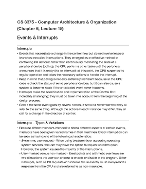 CS 3375 Notes - Ch5L14 - CS 3375 - Computer Architecture & Organization ...