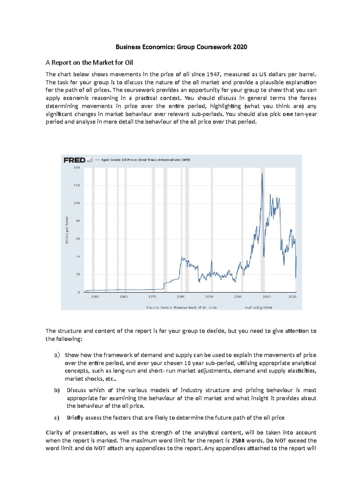 Business Economics Coursework 2020 - Business Economics: Group ...