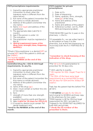 4. CD Schedules table - all the requirements for CDs pha221 - Schedule ...