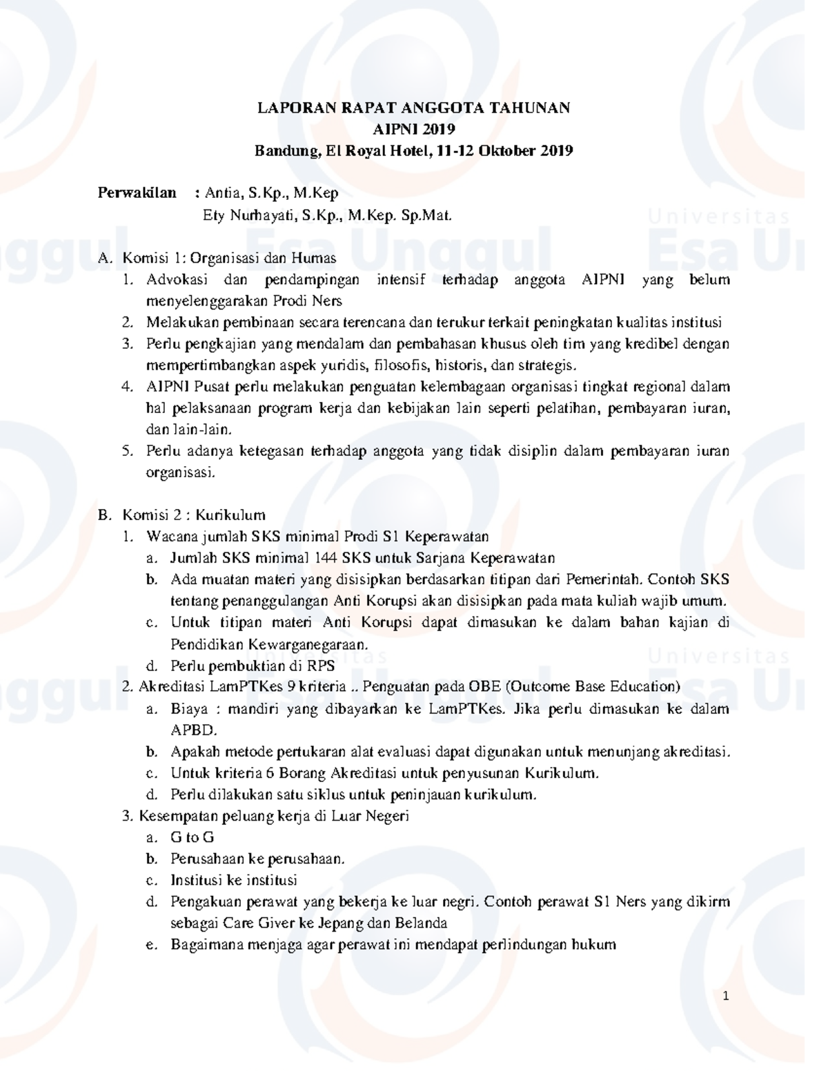 Laporan Rapat Anggota Tahunan Aipni 2019 - LAPORAN RAPAT ANGGOTA ...