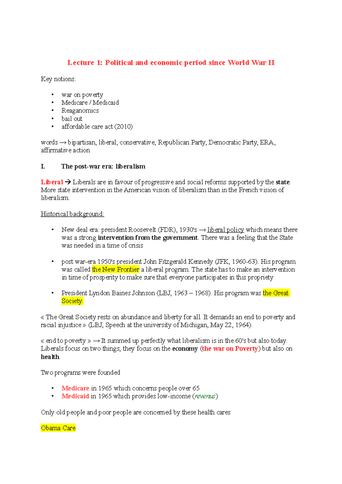 Lecture 1-Lecture 1- Political and economic period since World War II ...