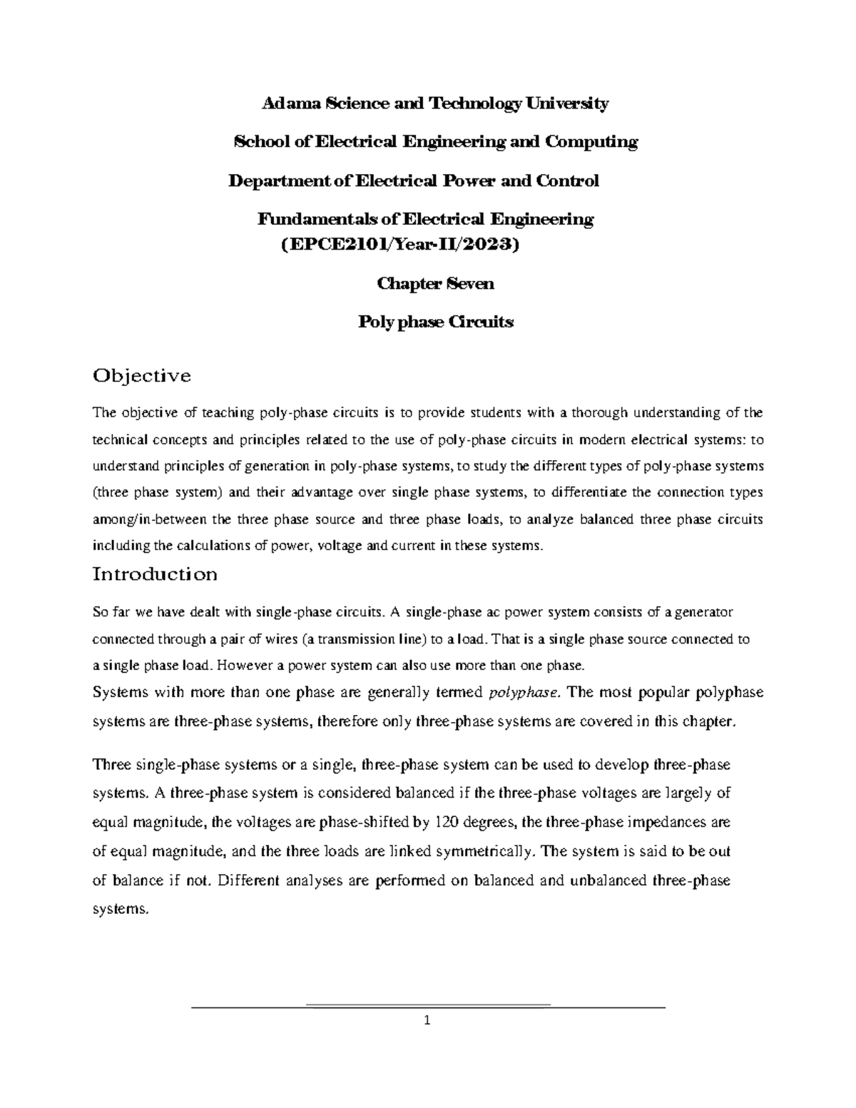 Chapter 7- Polyphase Circuits - Adama Science and Technology University ...