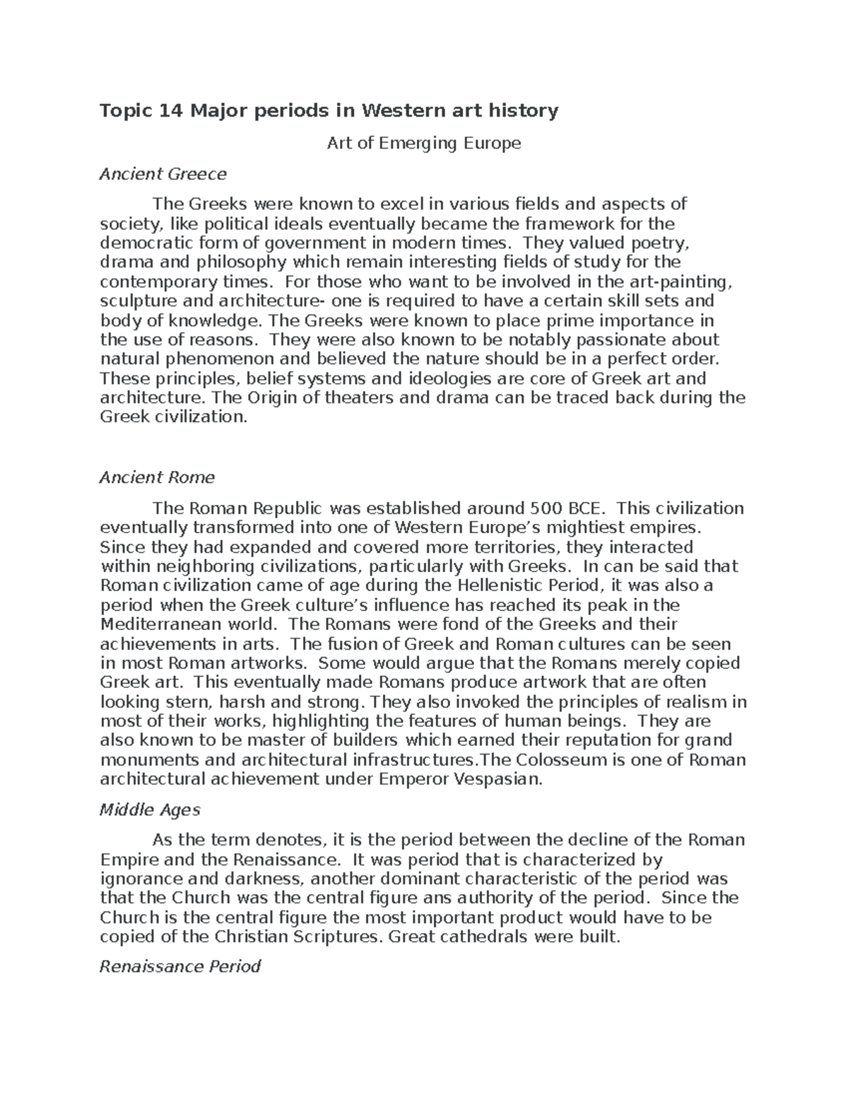 Document - P.S. Not-so-true identity - Topic 14 Major periods in ...