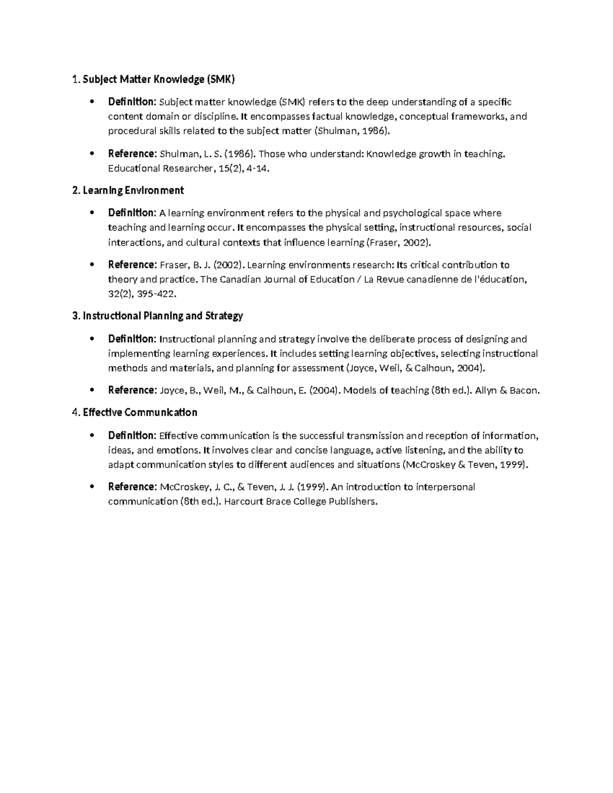 Roshan definition - 1. Subject Matter Knowledge (SMK) Definition ...