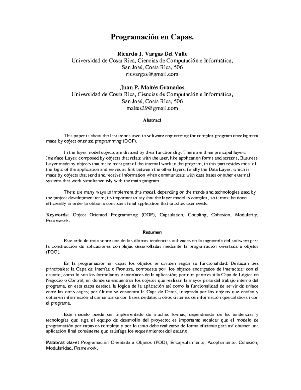 Pp-3capas - Analisis de modelo de capas - Programación en Capas ...