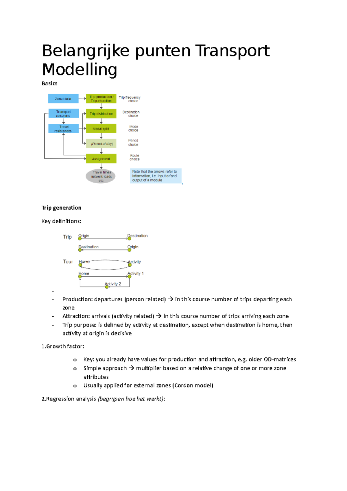 Belangrijke punten Transport Modelling - Belangrijke punten Transport ...
