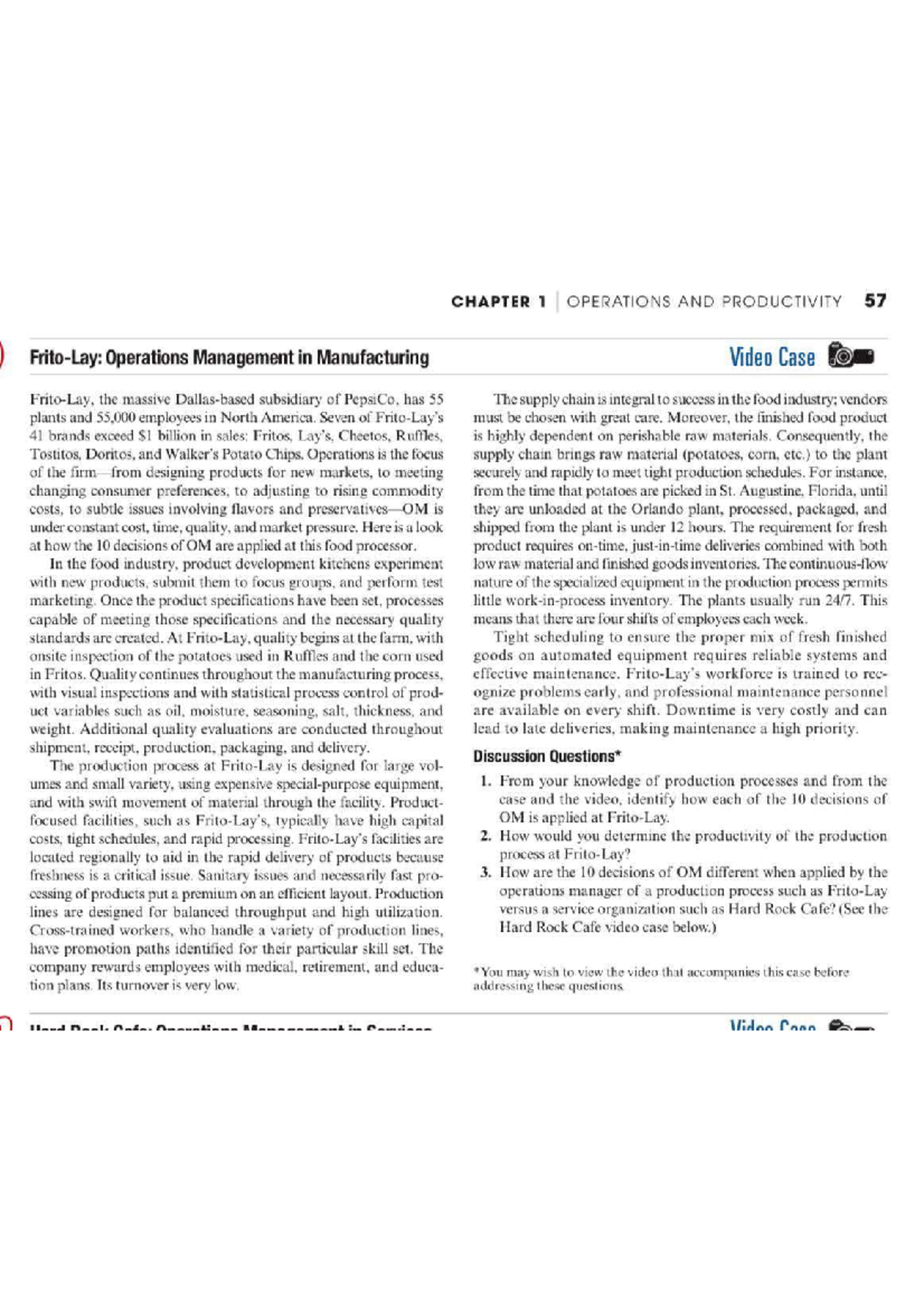Case Study - hope this help you - CHAPTER 1 OPERATIONS AND PRODUCTIVITY ...